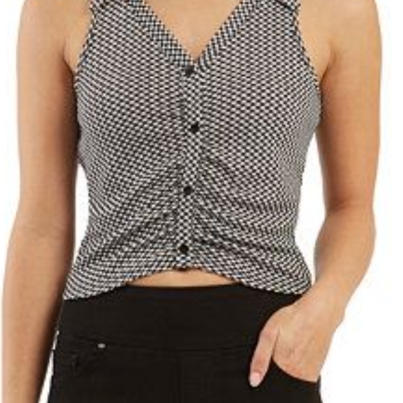 BCX | Tops | Bcx Black And White Checkered Crop Top | Poshmark